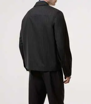 Burberry Wool Pinstripe Bloomsbury Harrington Jacket