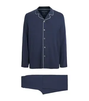 Derek Rose Modal-blend Basel Pyjama Set - Navy