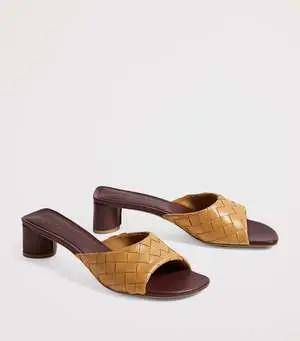 Bottega Veneta Lambskin Livia Heeled Mules - Brown