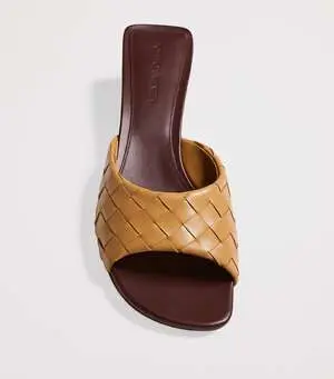 Bottega Veneta Lambskin Livia Heeled Mules - Brown