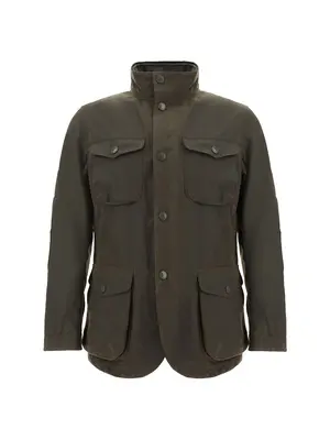 Barbour Logo Embroidered High-neck Jacket - Black