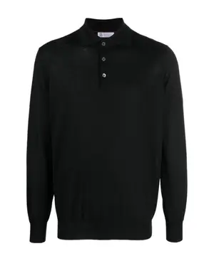 Brunello Cucinelli Button-front Long-sleeved Polo Shirt
