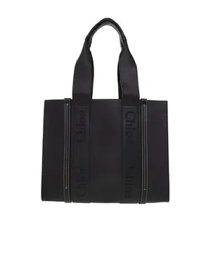 Chloé Woody Medium Shopper Bag - Black