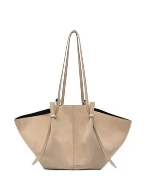 Yuzefi Large Mochi Suede Shoulder Bag - Nude