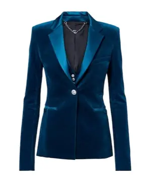 Rabanne Cotton-blend Velvet And Satin Blazer