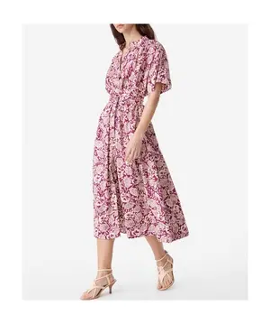 Vanessa Bruno Short Sleeve Printed Midi Dress