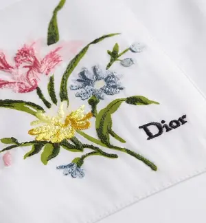Dior Short-sleeved Shirt With Secret Garden Embroidery