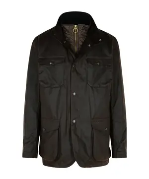 Barbour High-neck Button-up Jacket - Brown