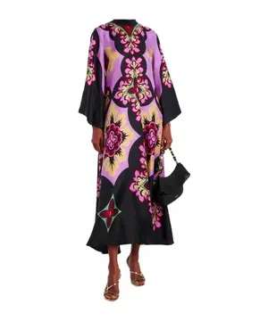 La DoubleJ Printed Silk Maxi Dress
