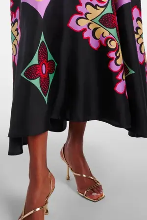 La DoubleJ Printed Silk Maxi Dress