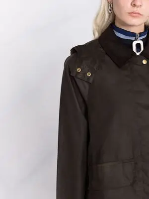 Barbour Avon Hooded Waxed Jacket - Black