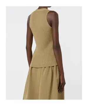 Max Mara Semi-fitted Knit Waistcoat - Khaki
