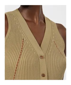 Max Mara Semi-fitted Knit Waistcoat - Khaki