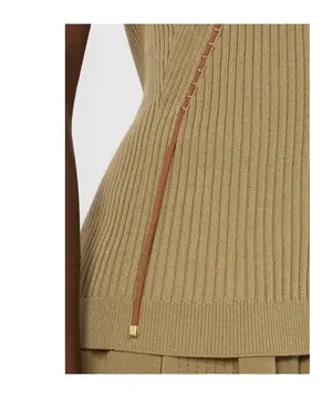 Max Mara Semi-fitted Knit Waistcoat - Khaki