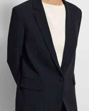 Theory Single-breasted Plissé Blazer