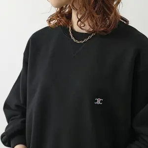 Celine Cotton Fleece Sweatshirt - Black/white/red