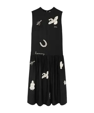 Sea Sleeveless Dress - Black