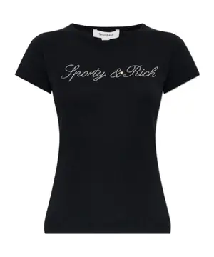 SPORTY  RICH Short-sleeved T-shirt - Black