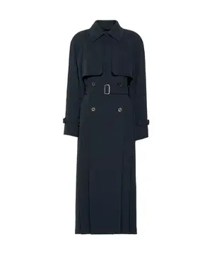 Max Mara Double-breasted Compact Cady Trench Coat - Midnight Blue