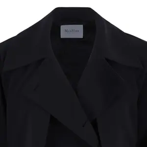 Max Mara Double-breasted Compact Cady Trench Coat - Midnight Blue