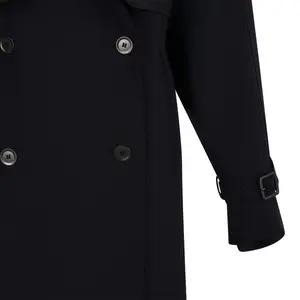 Max Mara Double-breasted Compact Cady Trench Coat - Midnight Blue