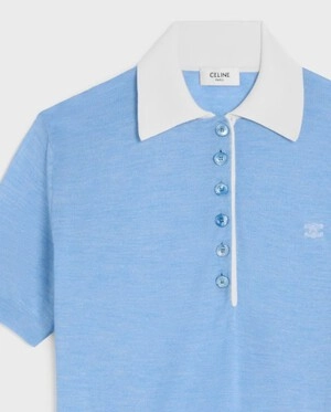 Celine Polo Sweater In Fine Cashmere Silk