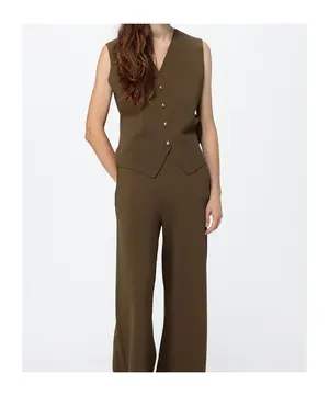 Max Mara Fuggito Buttoned V-neck Vest - Green