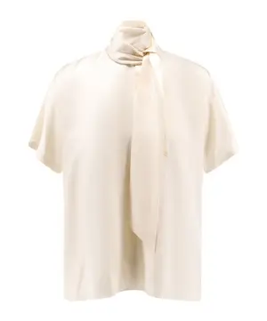 Brunello Cucinelli High-neck Silk Blouse - No