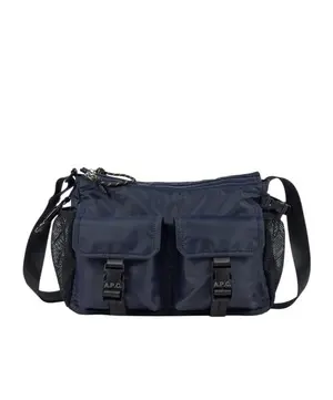 A.p.c. Logo Patch Zip-up Crossbody Bag - Deep Navy