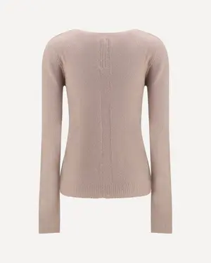Rick Owens Ribbed V-neck Knitted Sweater