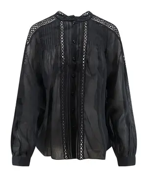 ISABEL MARANT ÉTOILE Isabel Marant Etoile Embroidered Trim Round Neck Long Sleeved Shirt