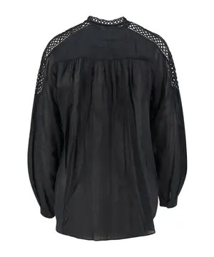 Isabel Marant Étoile Embroidered Trim Round Neck Long Sleeved Shirt
