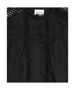 Isabel Marant Étoile Embroidered Trim Round Neck Long Sleeved Shirt