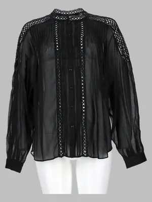 Isabel Marant Étoile Embroidered Trim Round Neck Long Sleeved Shirt
