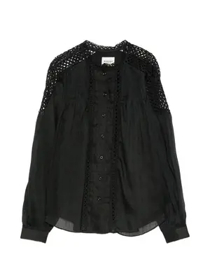 Isabel Marant Étoile Embroidered Trim Round Neck Long Sleeved Shirt
