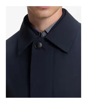 Hugo Boss Regular-fit Coat In Patterned Stretch Fabric