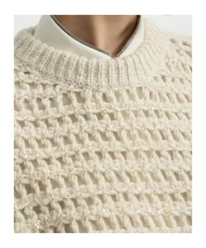 Brunello Cucinelli Open-knit Sequined Sweater