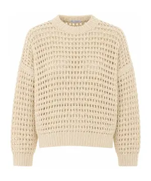 Brunello Cucinelli Open-knit Sequined Sweater - Nude