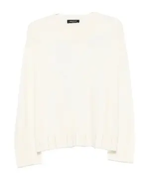 Fabiana Filippi Ribbed-trim Crew-neck Sweater - White