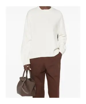 Fabiana Filippi Ribbed-trim Crew-neck Sweater - White