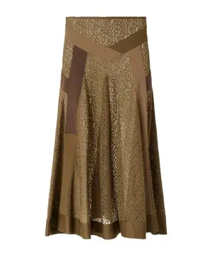 Pinko Lace-panelled Patchwork Midi Skirt