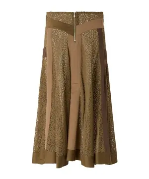 Pinko Lace-panelled Patchwork Midi Skirt