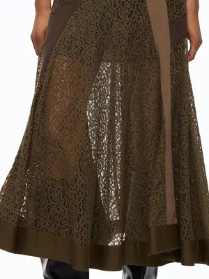 Pinko Lace-panelled Patchwork Midi Skirt