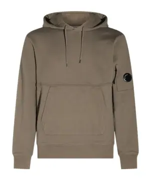 C.P. COMPANY Long-sleeve Hooded Sweatshirt - Brown