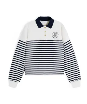 Tommy Hilfiger Striped Long-sleeve Polo Shirt - White