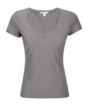 JAMES PERSE James Perse Reverse Binding V-Neck T-Shirt No