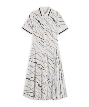 Tommy Hilfiger Rope Print Twill Midi Shirt Dress