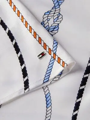 Tommy Hilfiger Rope Print Twill Midi Shirt Dress