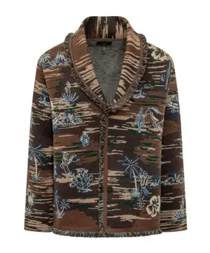Alanui Tex-hawaii Jacquard Cardigan - Black