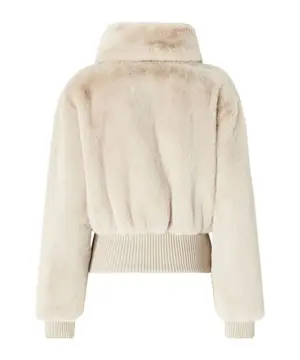 Pinko Faux-fur Ribbed-trim Jacket